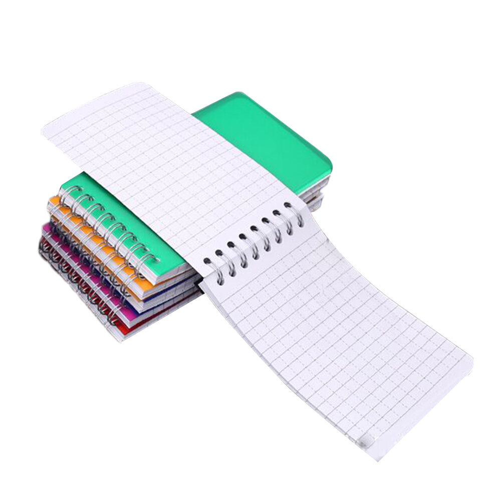 Водонепроницаемый блокнот на спирали с обложкой из полипропилена, изготовленной из каменной бумаги (по 6 штук каждого цвета: красный, черный, желтый, синий, пурпурный и зеленый).