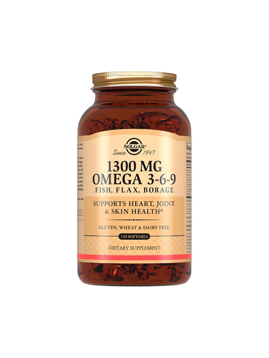 Solgar Комплекс жирных кислот 1300 мг Омега 3-6-9 / 1300 mg