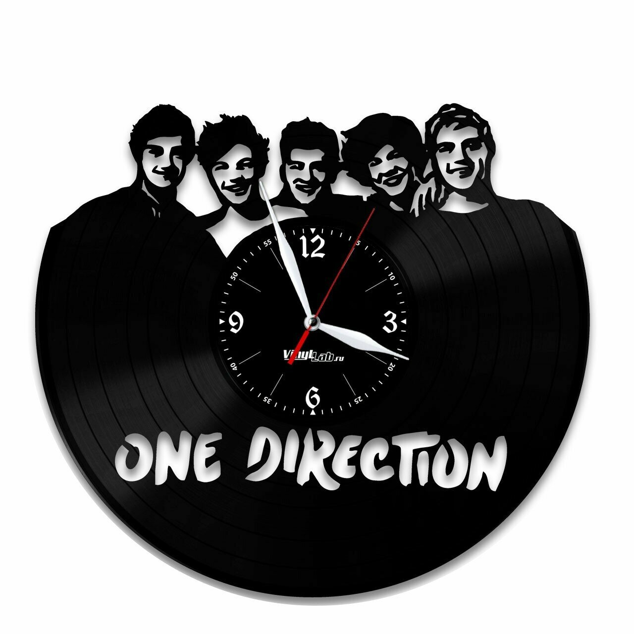 Часы из виниловой пластинки (c) VinylLab One Direction, диаметр 30 см