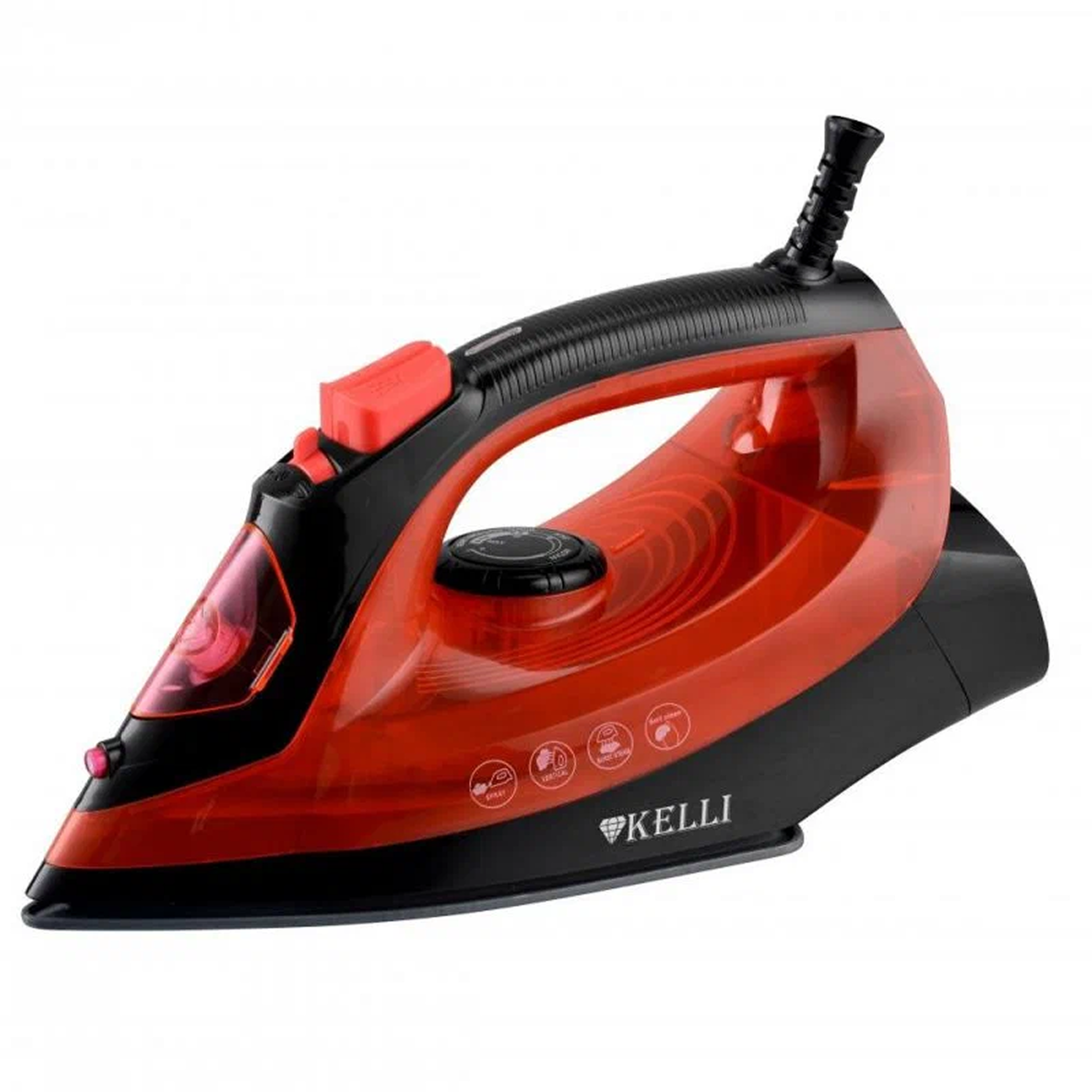 Утюг KELLI KL-1639, керамическая подошва, вертикальный отпариватель, 2200Вт