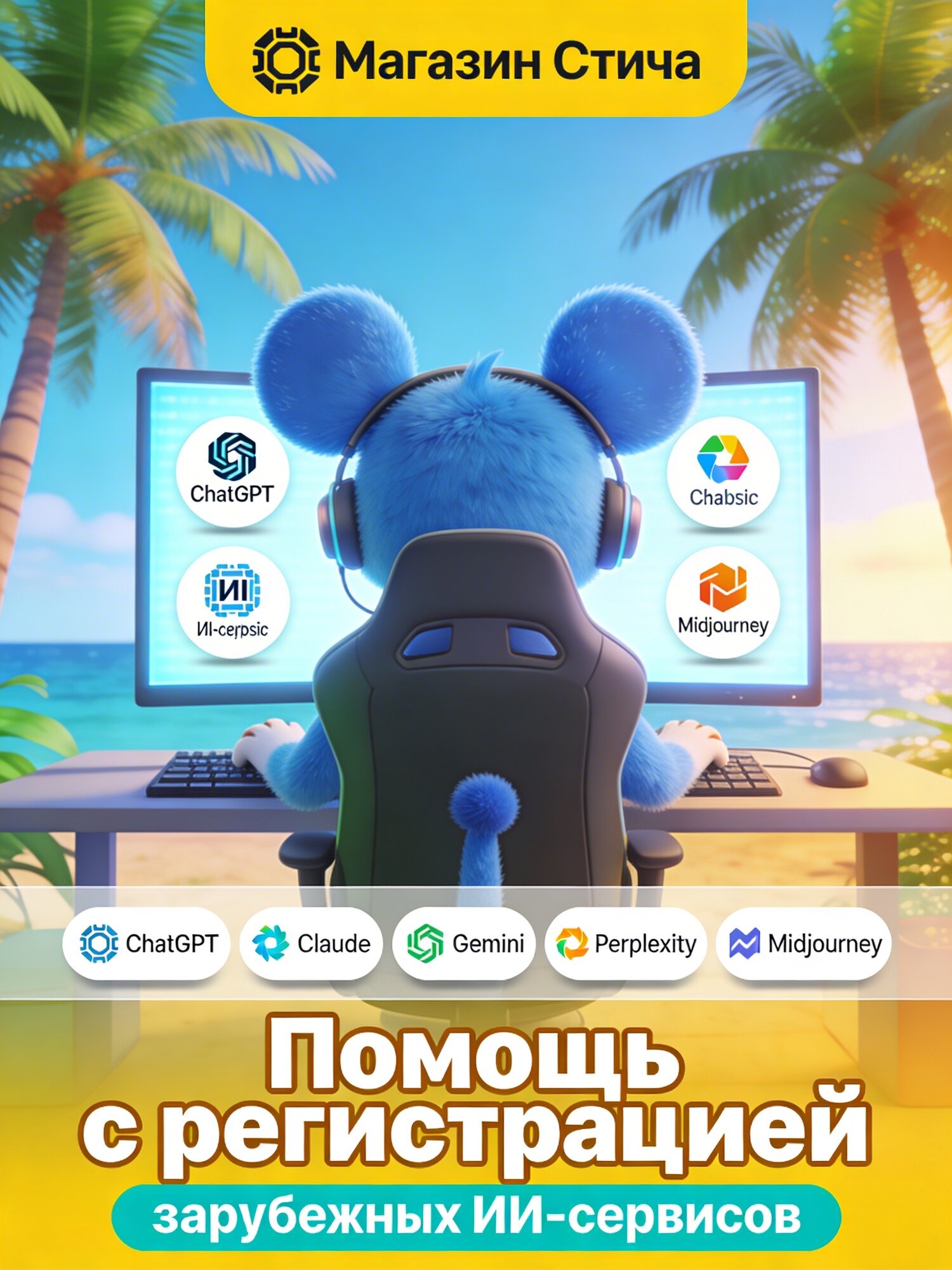 Помощь с регистрацией и настройкой аккаунта в зарубежных ИИ-сервисах (ChatGPT, Claude, Gemini и др.)