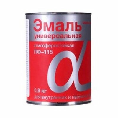 Эмаль Альфа Alfavit ПФ-115 красная 0,9 кг, универсальная, для внутренних и наружных работ 3051