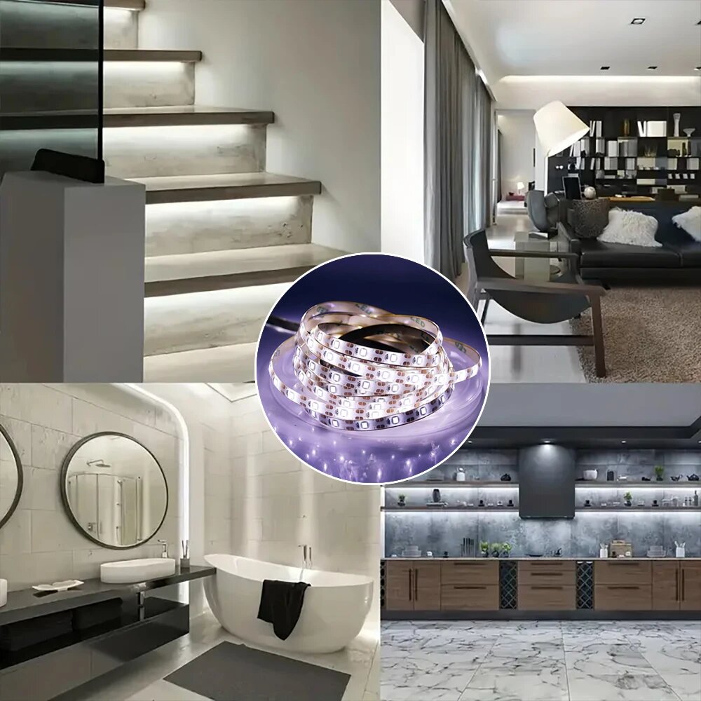 WELPUR LED лента 5 метров батарейка WHITE, 1M