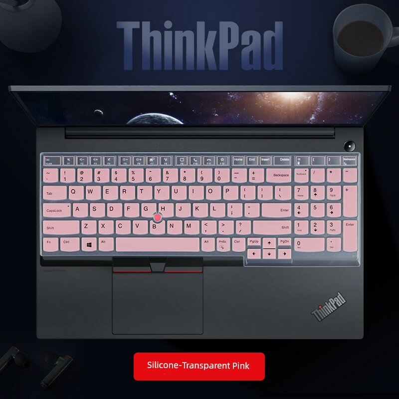 Силиконовая полупрозрачная розовая клавиатурная защита для ноутбука ThinkPad E15 Gen3 2021 модели