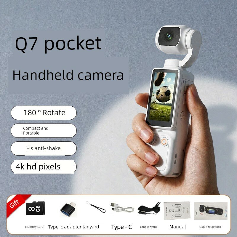 W&O 4K Ultra HD Action Camera с антишаткой, компактный видеорегистратор для влогов и активного отдыха, 8 ГБ памяти,