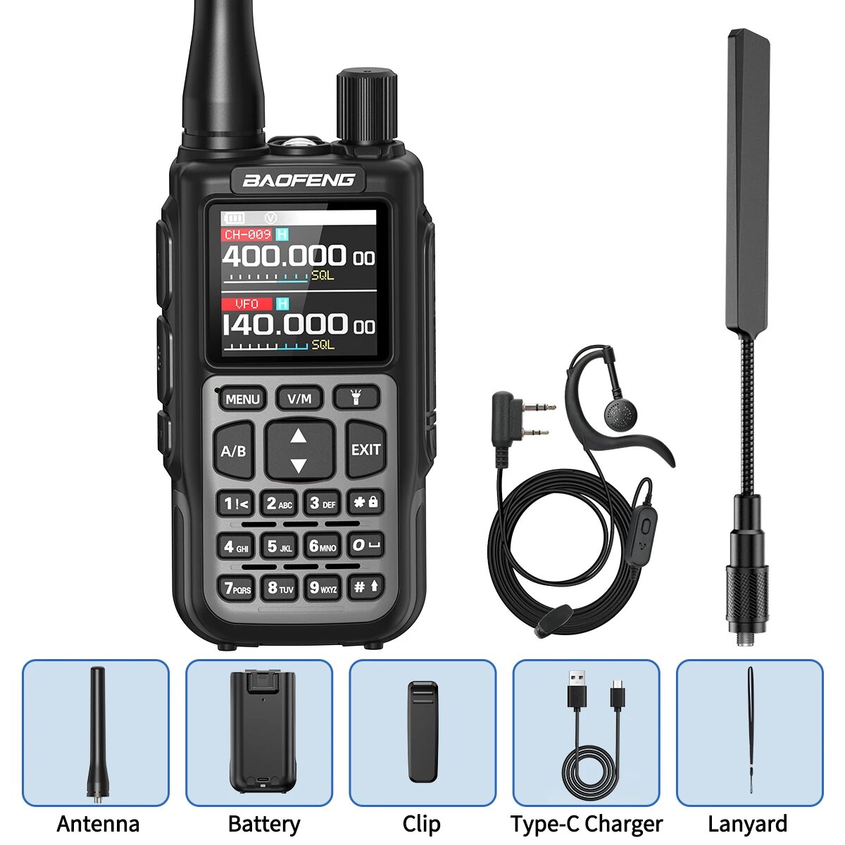 BAOFENG Рация Mini 5 GR, Add H-188
