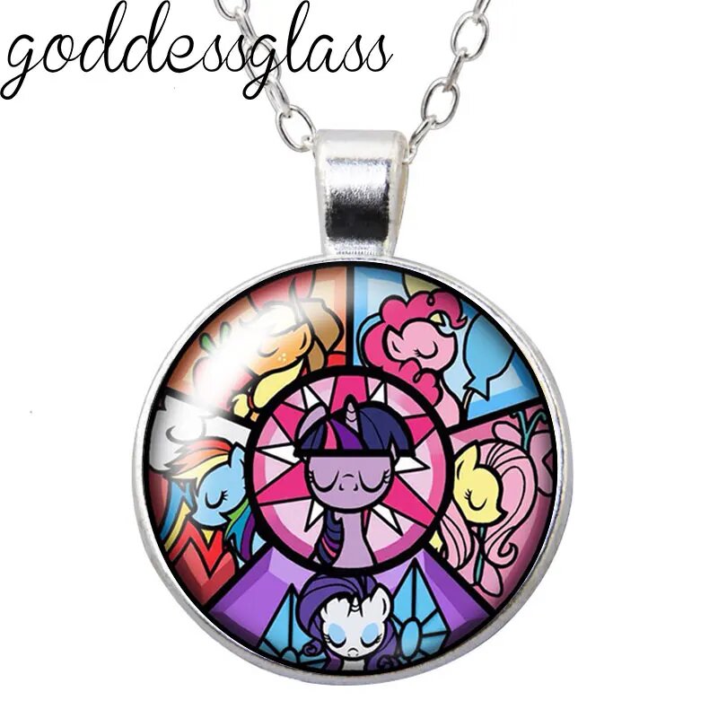 Единорог My Little Pony Twilight Sparkle, круглая фотография, стеклянный кабошон, посеребренный кулон, ожерелье, ювелирное изделие, подарок