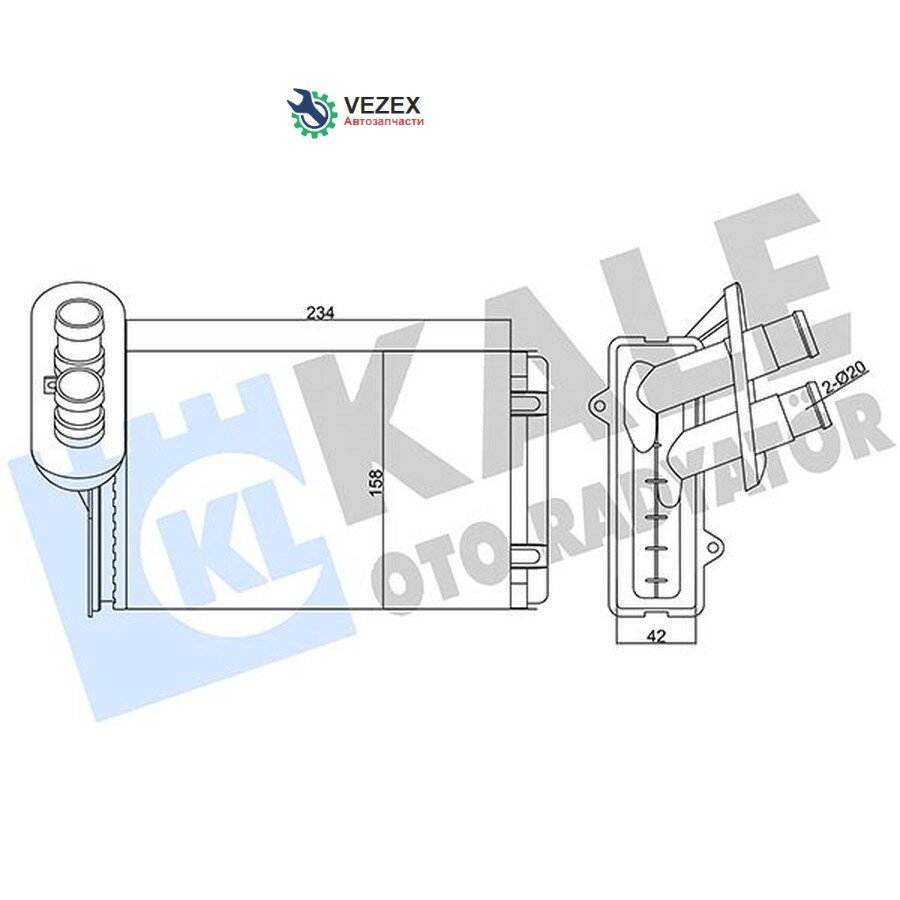 KALE 346250 Радиатор отопителя