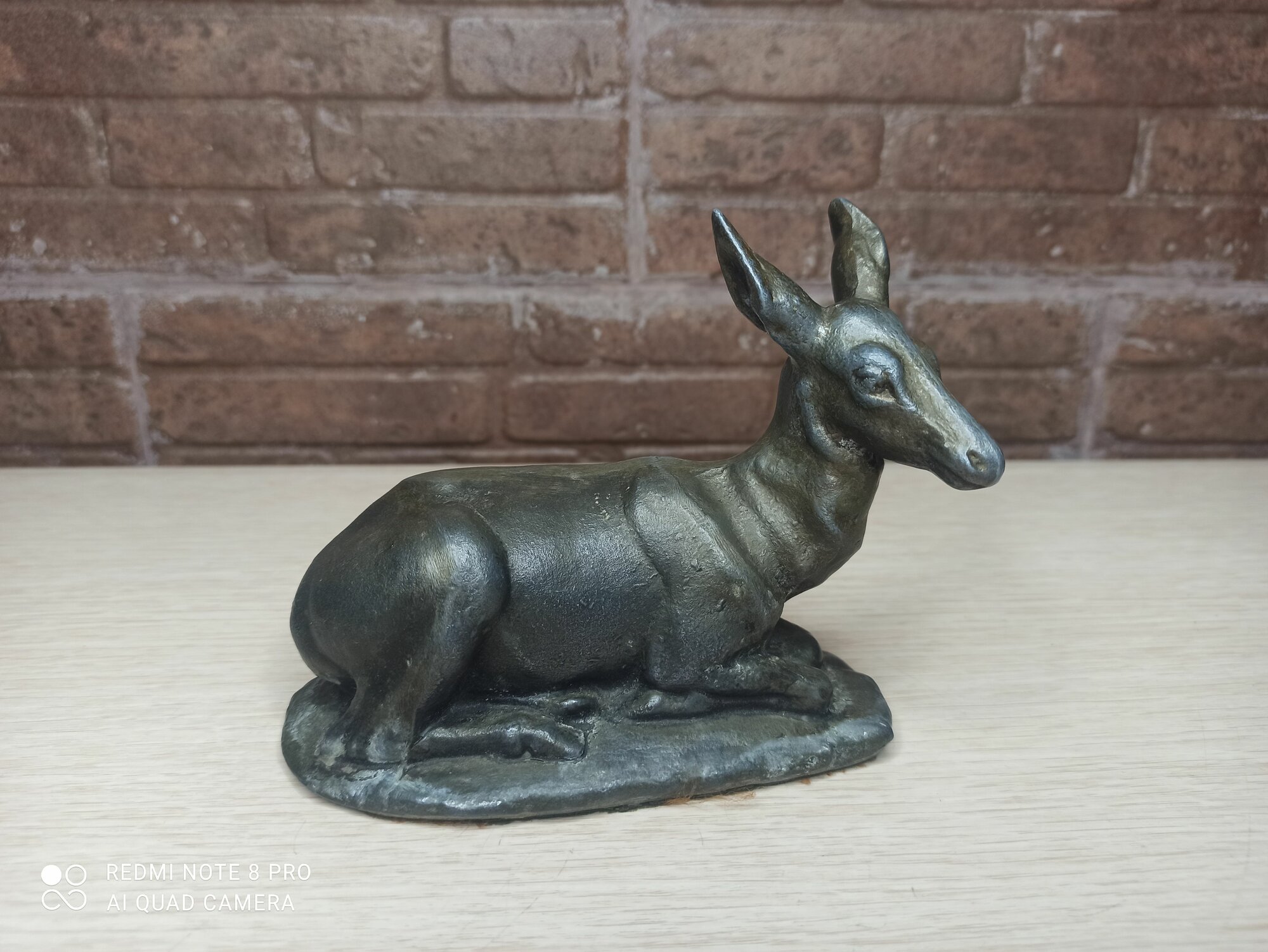 Фигурка "Олень / Косуля". Винтаж, СССР. Силумин. Размер 14х11 см.