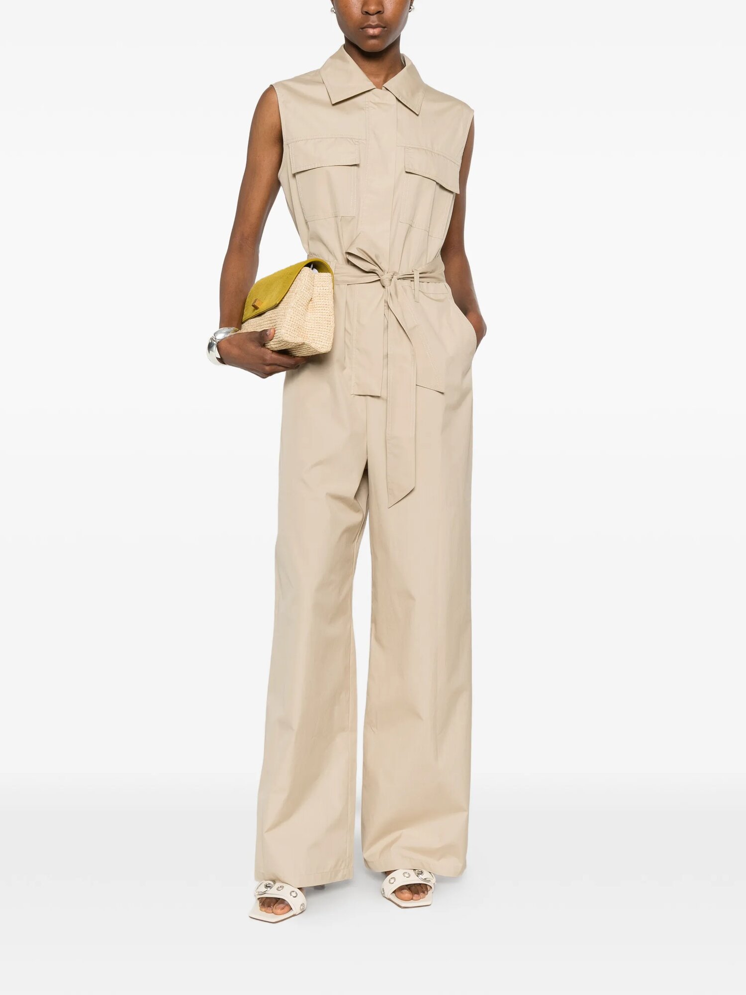 Комбинезон PennyBlack Belted sleeveless jumpsuit, размер 48, разноцветный — фото 1