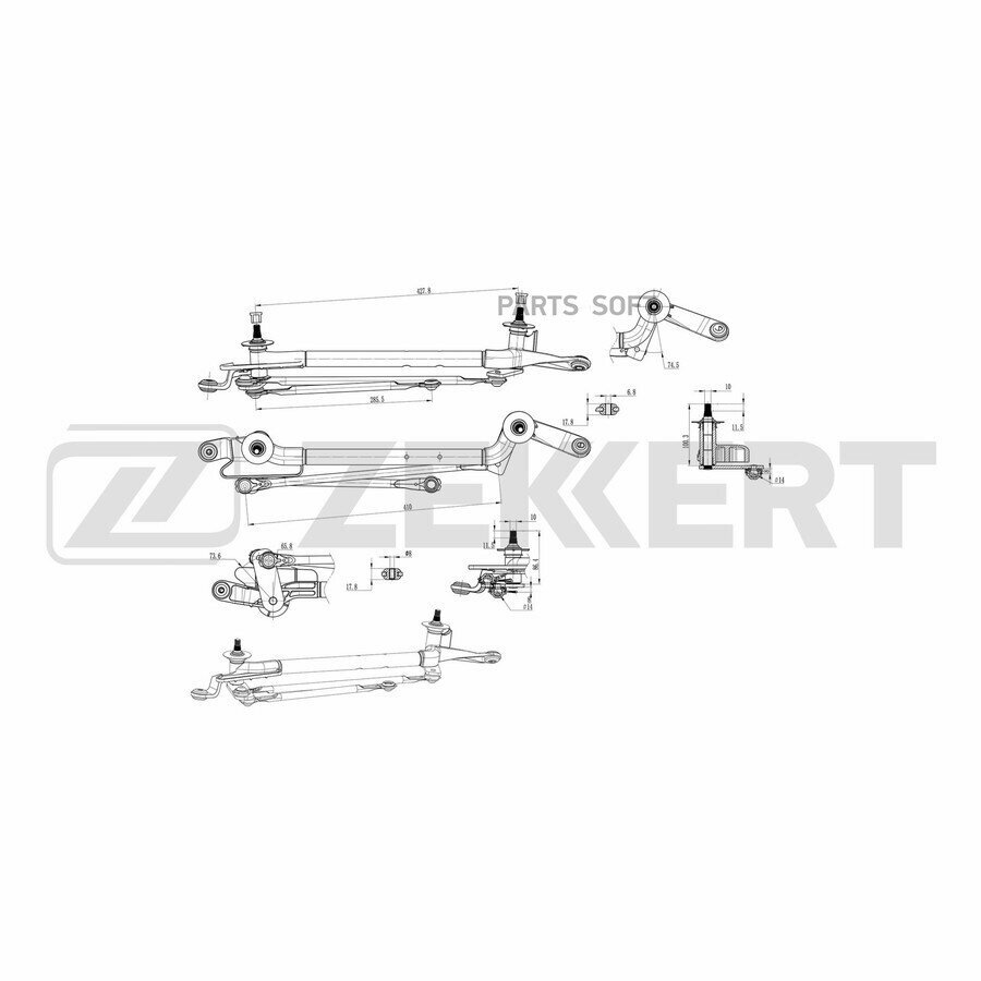 ZEKKERT WS-3012 Трапеция стеклоочистителя Nissan X-Trail (T31) 07- ()