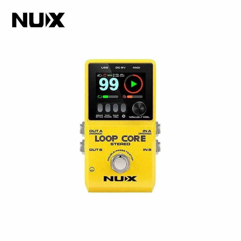 NUX Loop Core Stereo Педаль гитарного лупера, время записи 6 часов, стереозвук, управление по MIDI, имитация кабинета для вывода на микшер.
