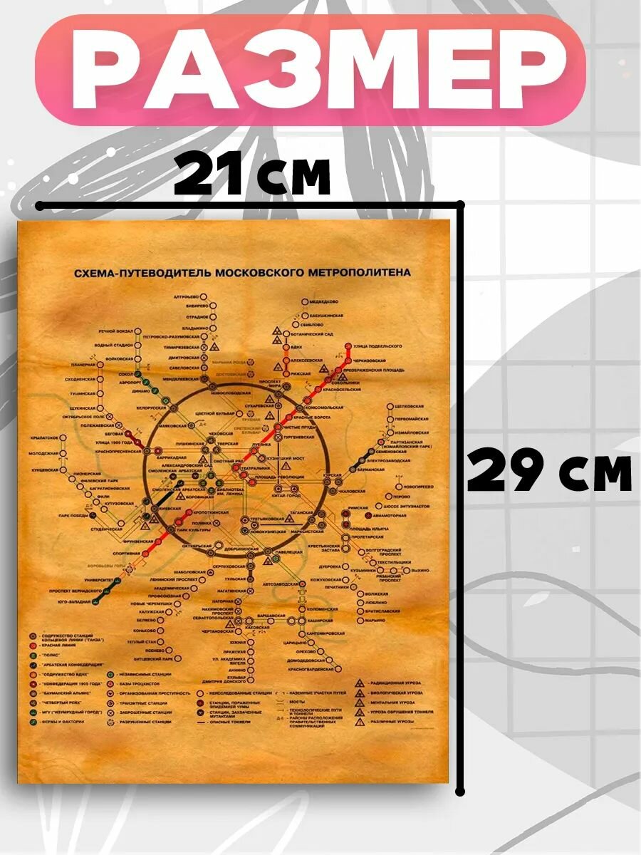 Постеры на стену Метро 2033 , плакат 1шт, А4 размер. — фото 1
