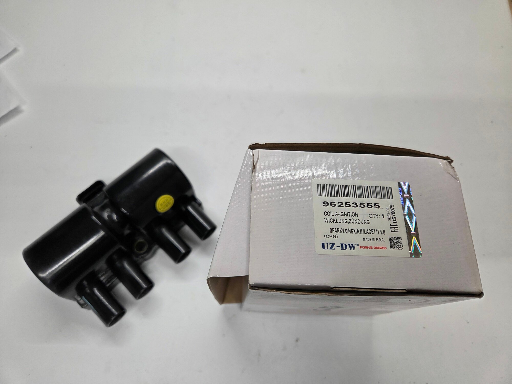 Катушка зажигания Nexia SOHC 08--, Lanos SOHC, Matiz 1.0, Lac 1.8 --05, Aveo 1.4 UZ-DW 96253555