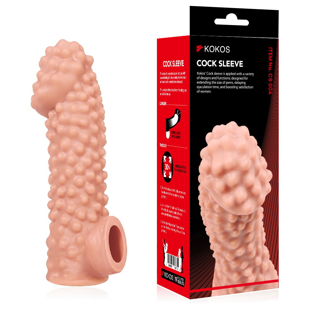 Насадка для пениса Cock Sleeve "Large" телесная, TPE, Kokos CS-004-L, длина 17.6 см, увеличение объема и стимуляция
