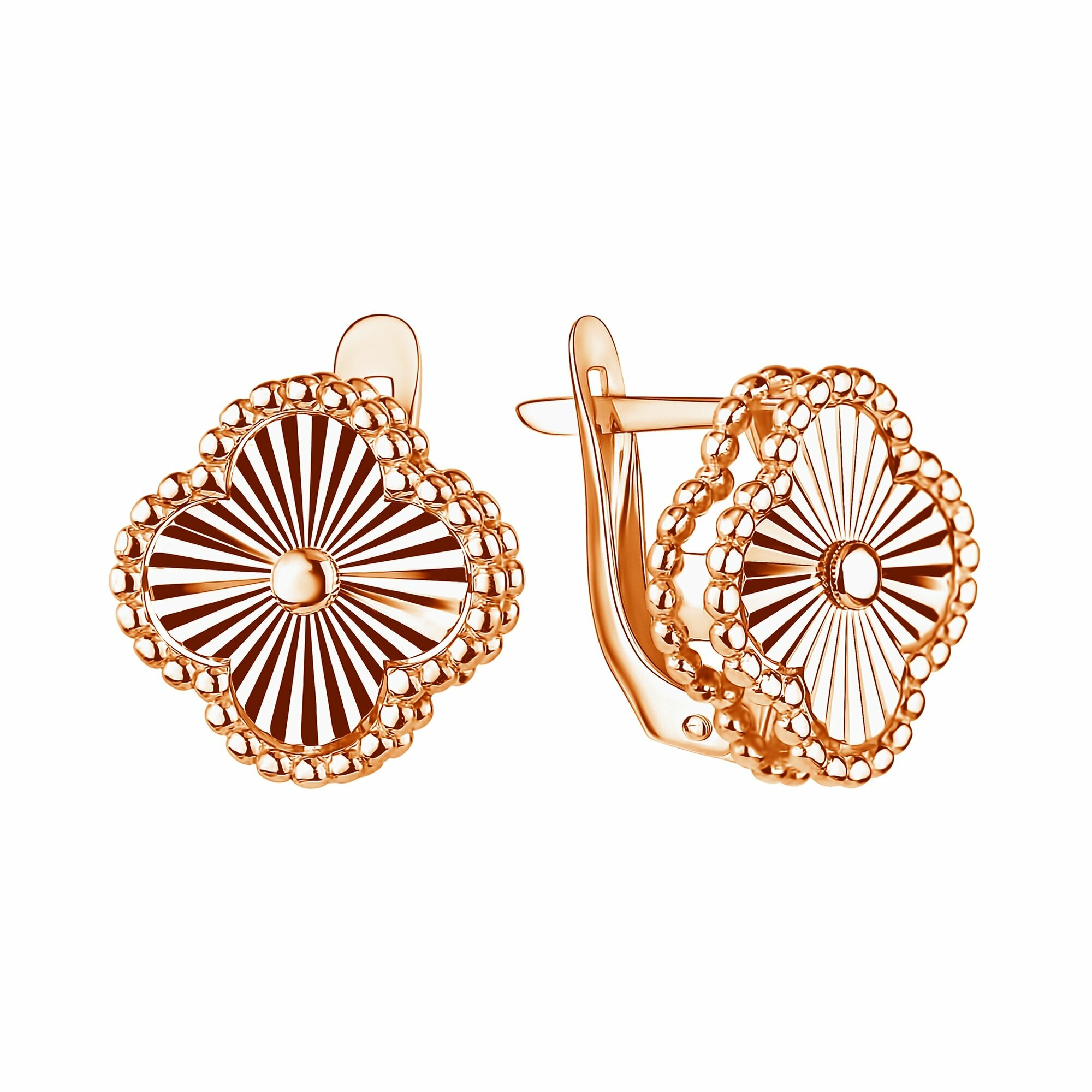 Серьги, серебро, 925 проба, золочение