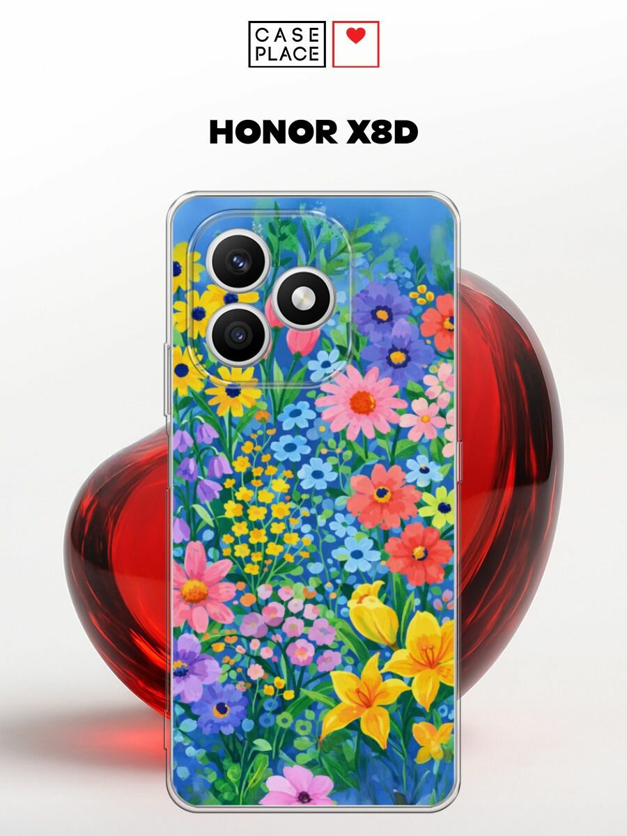 Силиконовый чехол на Honor X8d / Хонор X8d с принтом Яркий букет цветов