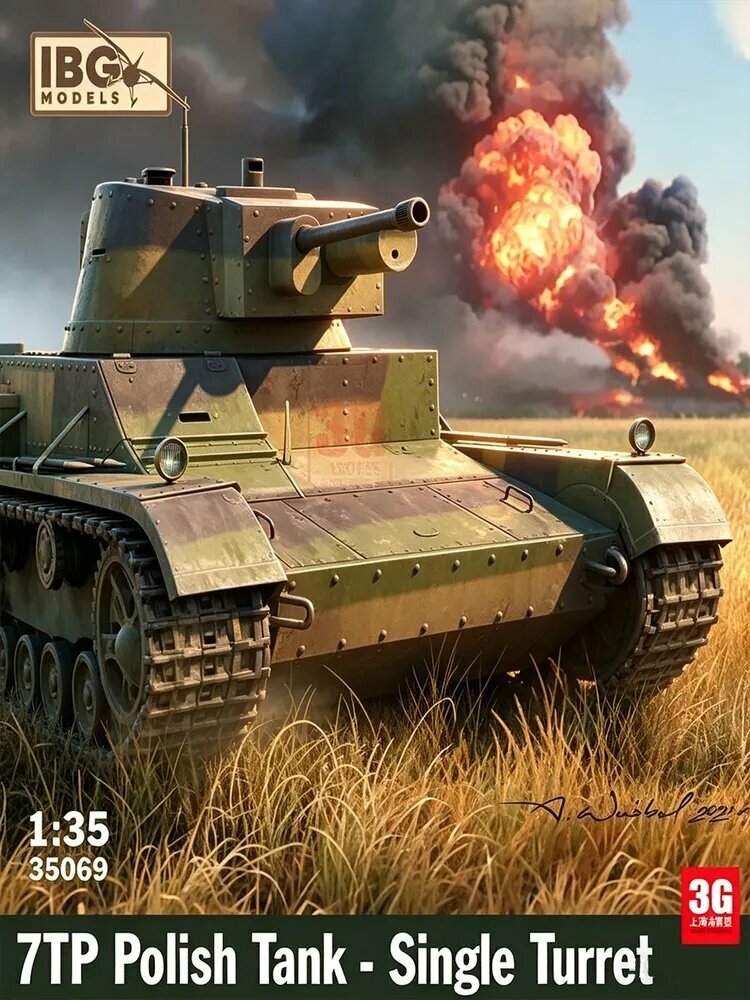 Сборная модель танка Польский танк 7TP с одной башней 1/35 IBG Models 35069