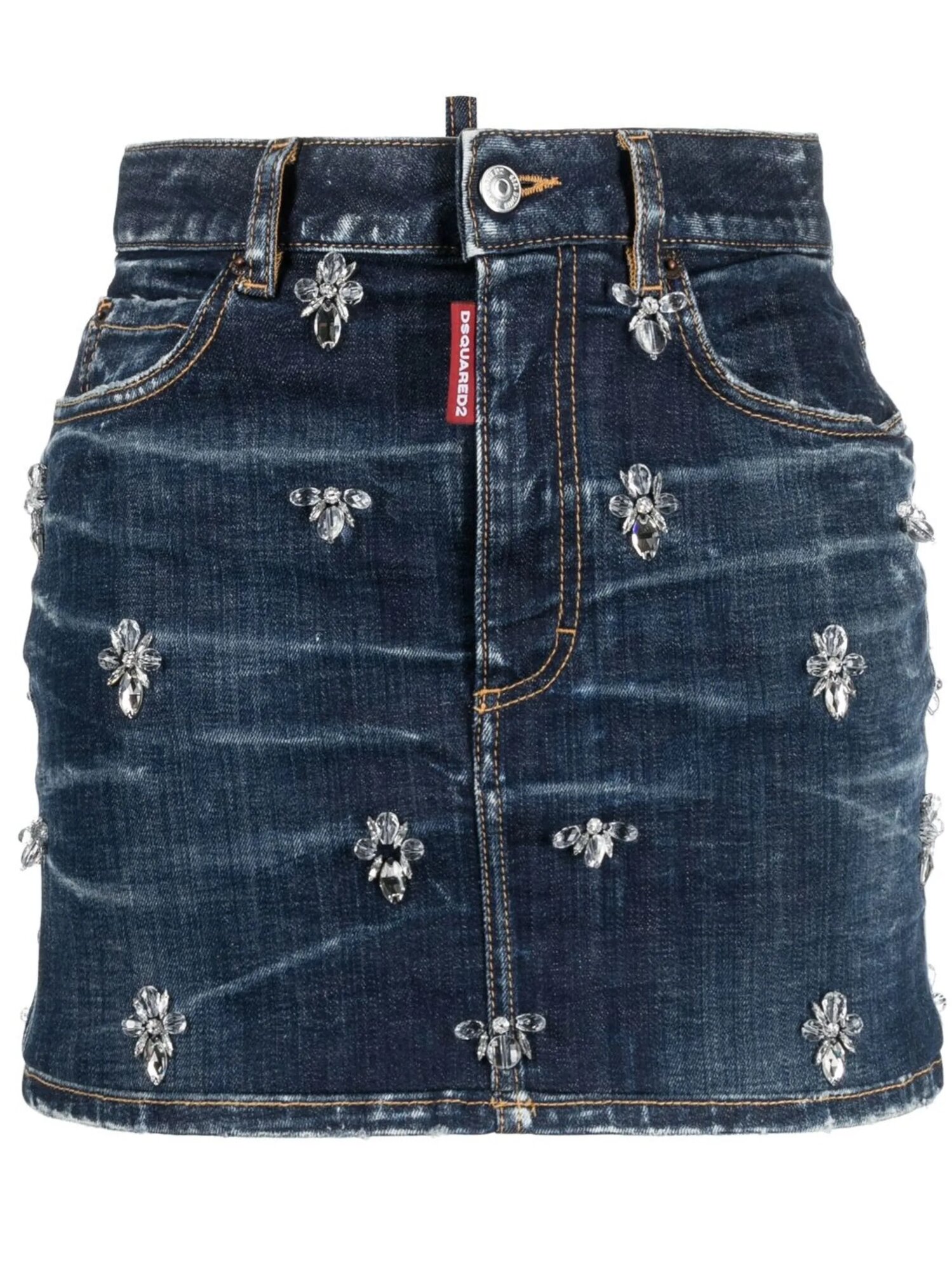 Юбка Crystal-embellished denim skirt