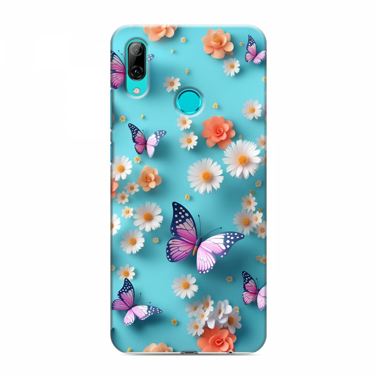 Чехол для Huawei P Smart (2019) с принтом для женщин с цветочками и бабочками (Хуавей П Смарт 2019)