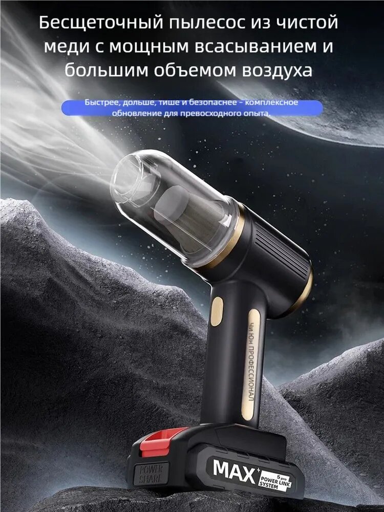 Пылесос для автомобиля беспроводной мощный/ Ручной портативный мини пылесос для салона машины и дома