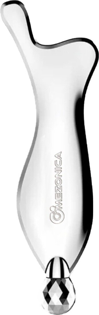 Mezonica Массажер 2 в 1 роликовый и скребок гуаша, металлический (1 шт.) Metal 3D Roller Gua Sha Pad 100ml