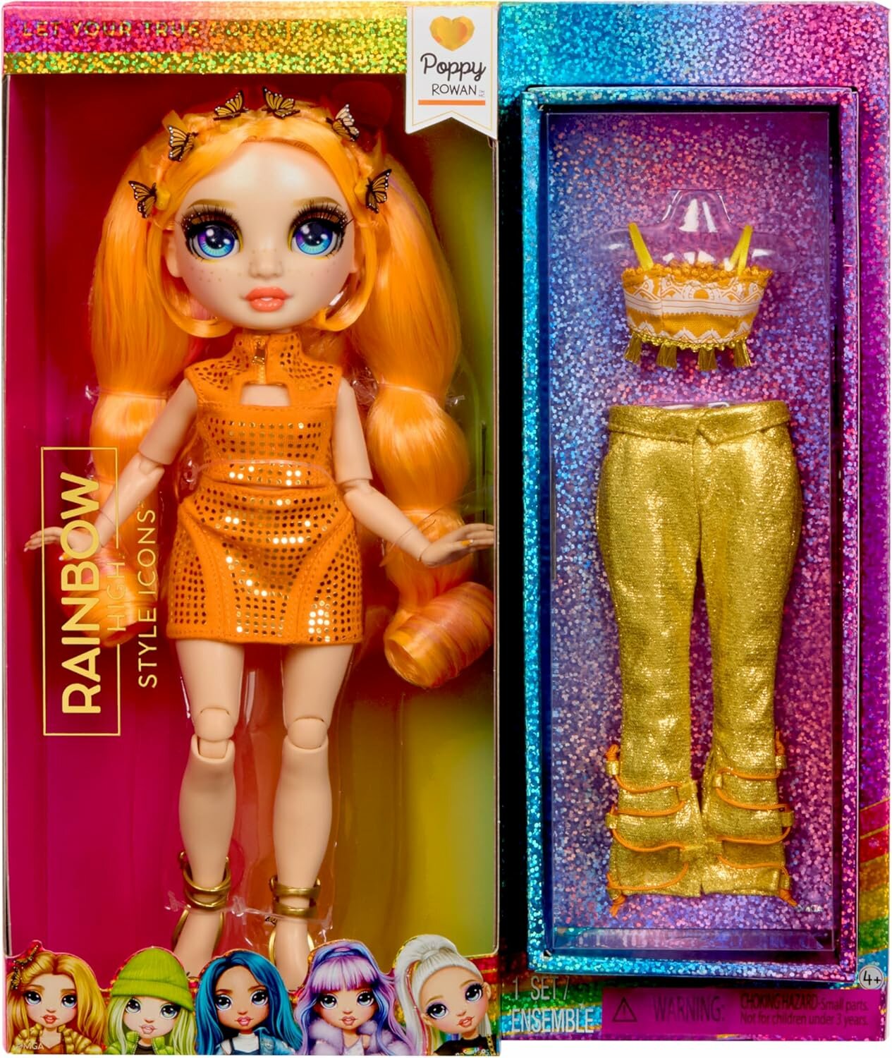 Кукла Rainbow High Style Icons - Кукла Поппи /Poppy, 28 см + аксессуары, 13 точек артикуляции - Рейнбоу Хай 431626-EU