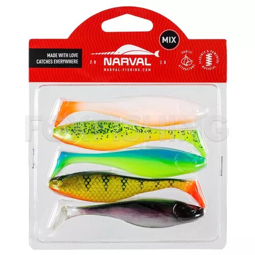 Силиконовая приманка Narval Commander Shad 10cm Mix #M05 5шт.