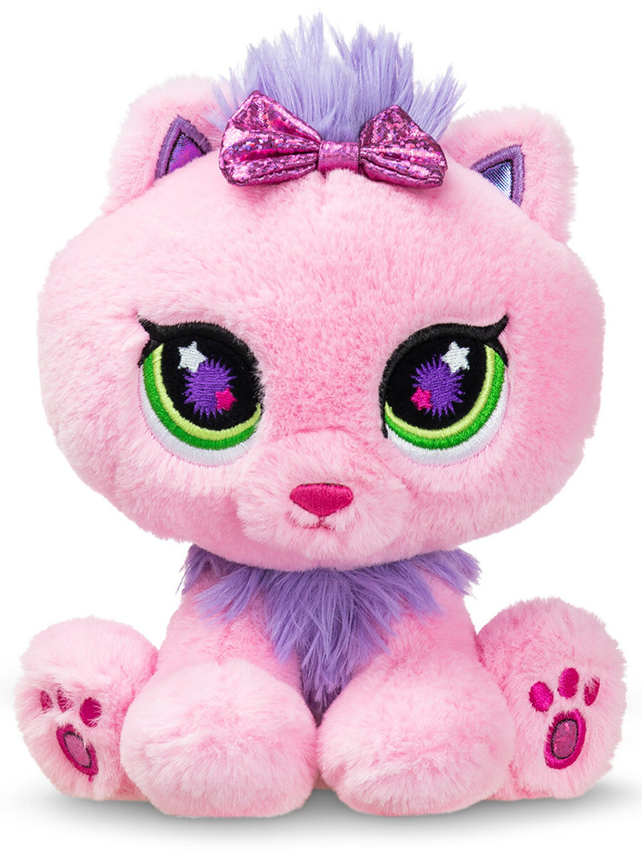 Игрушка мягкая Littlest Pet Shop "Плюш", кошка, розовая, 15 см