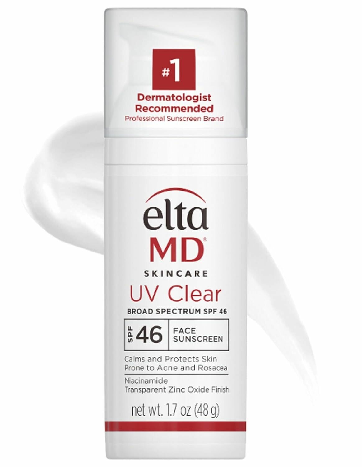 EltaMD Солнцезащитный крем для лица UV Clear, SPF 46 Безмасляный солнцезащитный крем с оксидом цинка, защищает и успокаивает чувствительную кожу и кожу, склонную к акне, легкий, шелковистый.