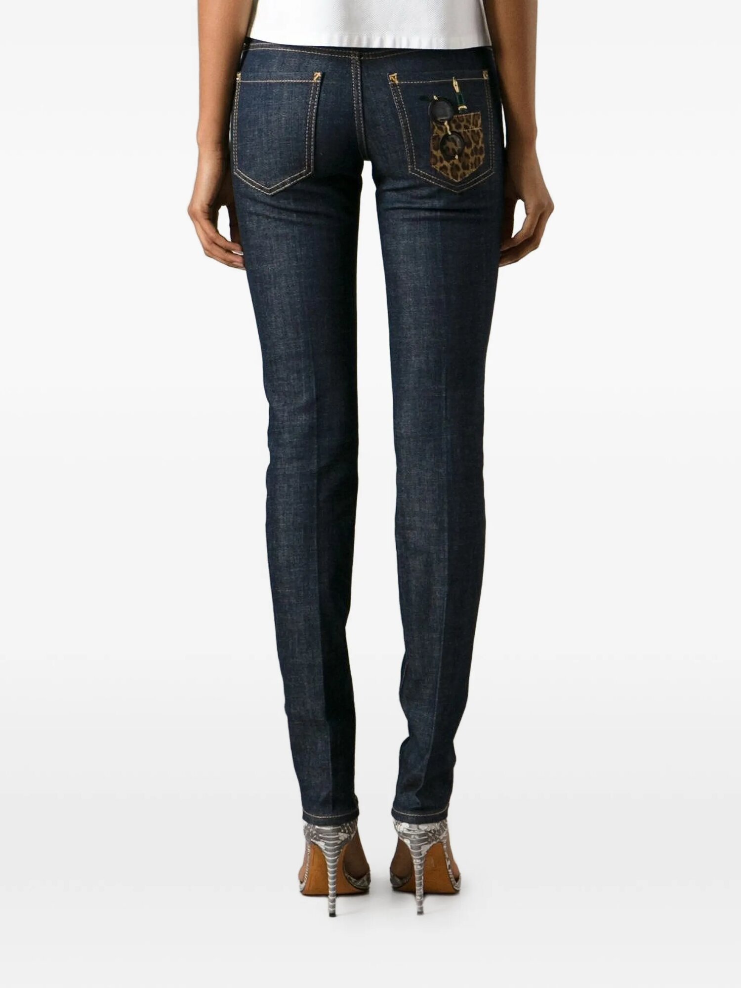 Джинсы DSQUARED2 Leopard-print pocket jeans, размер 38, blue — фото 1