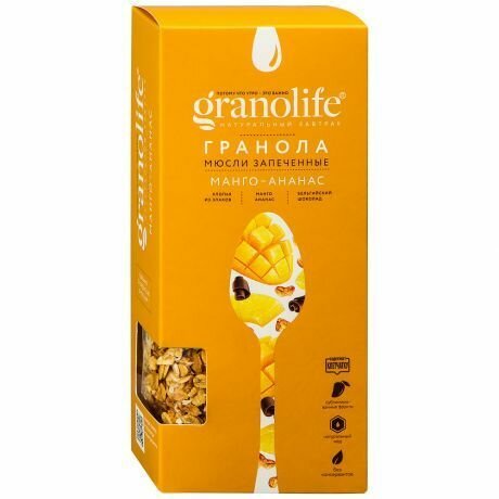 Мюсли GRANOLIFE запеченные манго-ананас, 200 г * 3 шт.