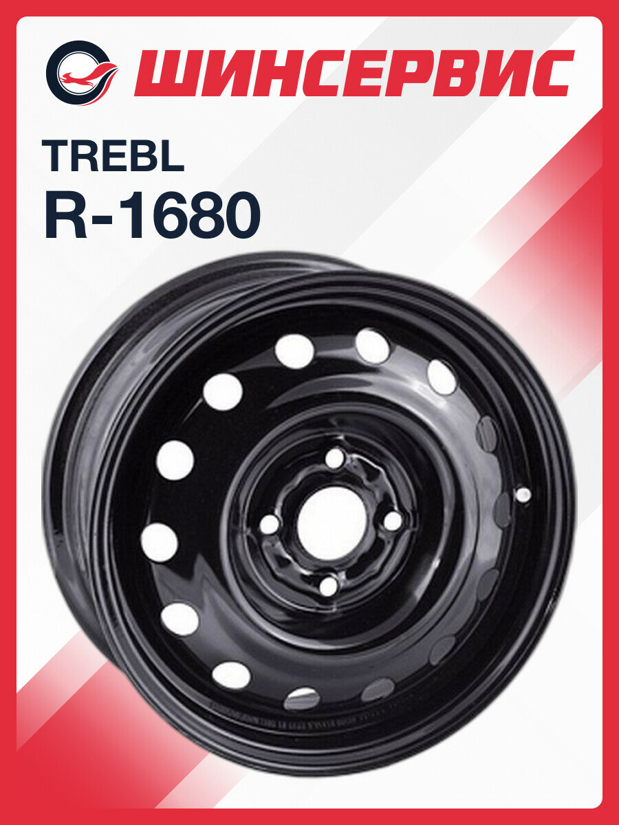 Стальной колесный диск TREBL R-1680 R16.0x7.0J 5x139.7 ET35.00 ЦО108.60 для автомобиля