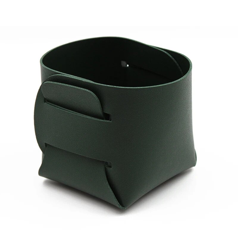 Кожаное ведро для хранения Темно-зеленый, 1pcs Green