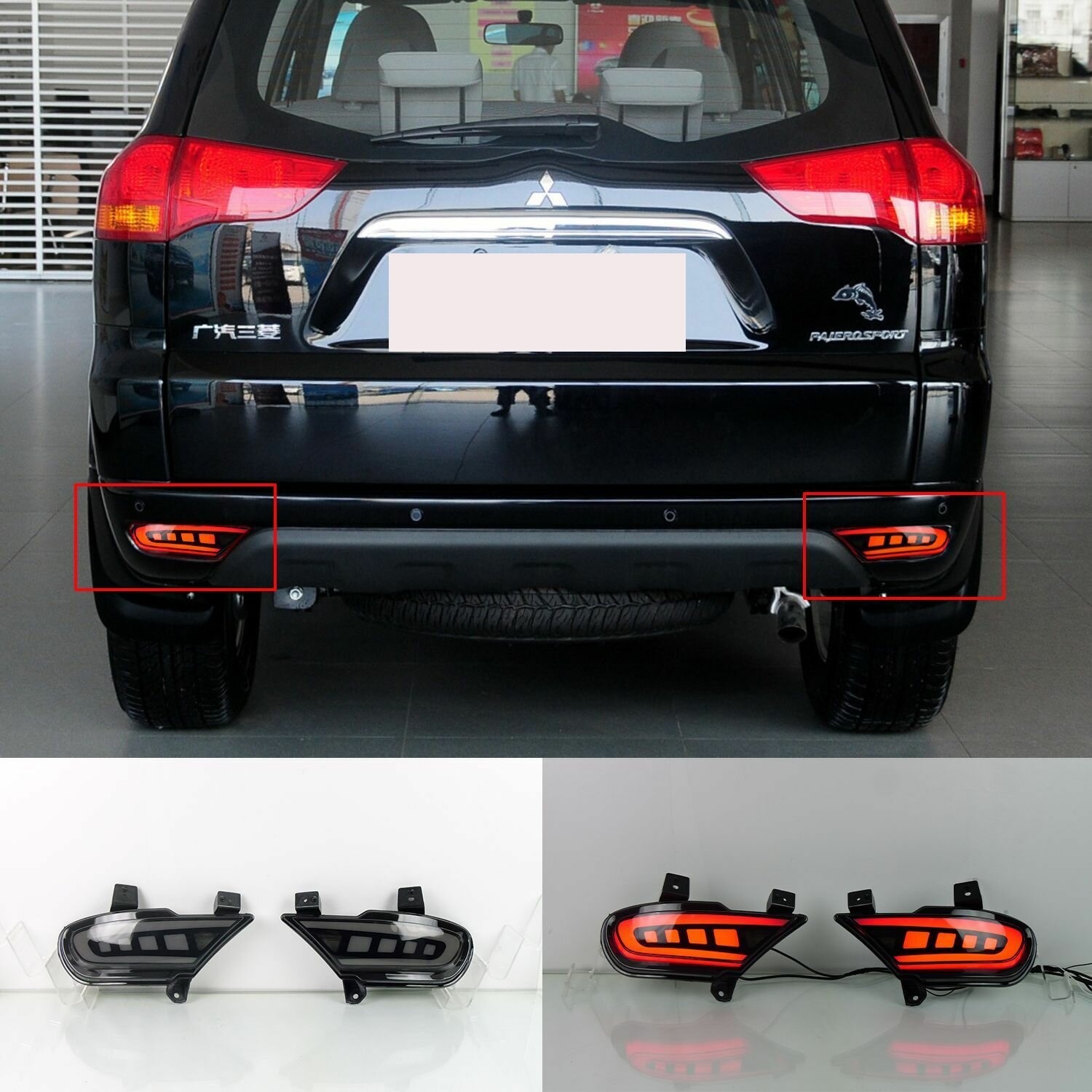 Подходит для Mitsubishi Pajero Jintang 2013-2015, задний бампер, светодиодный поворотник, задний противотуманный фонарь, стоп-сигнал, пилотный свет
