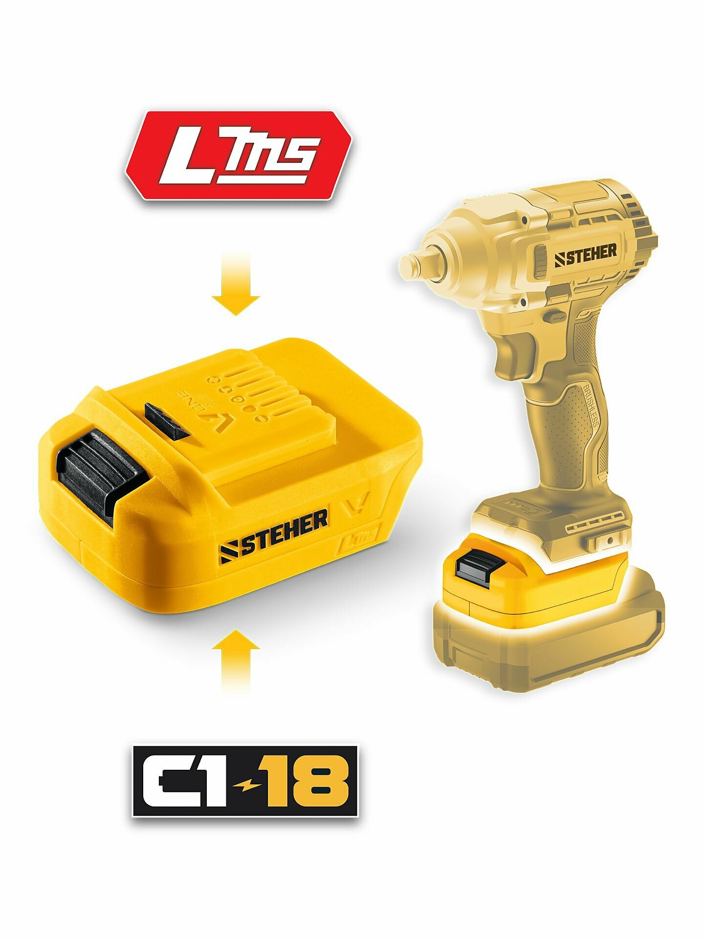 Адаптер для АКБ STEHER LMS-V1 V1, LiIon 20B, для инструмента