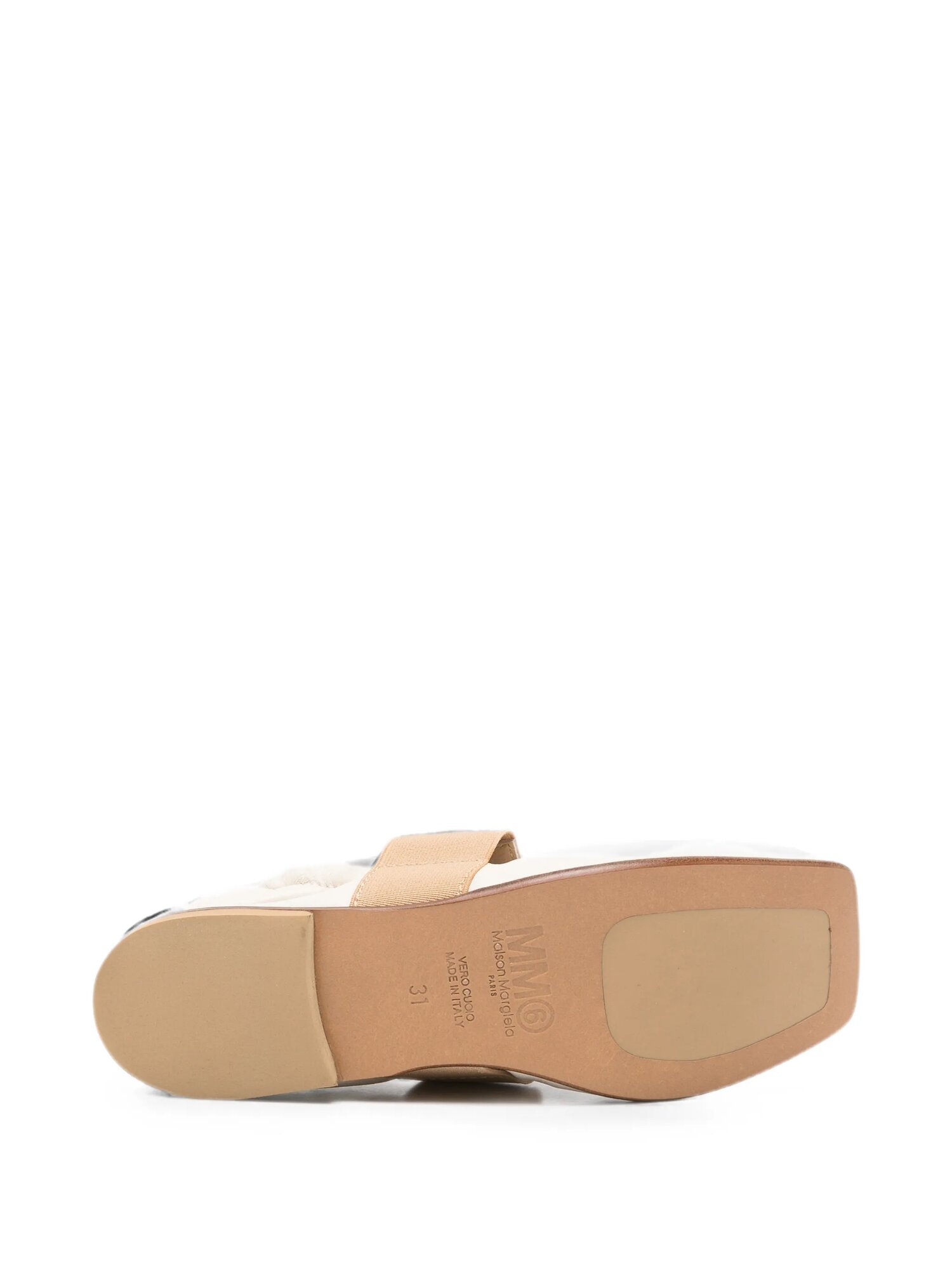 Балетки MM6 Logo-print elasticated-strap ballet flats, размер 35, , разноцветный — фото 1