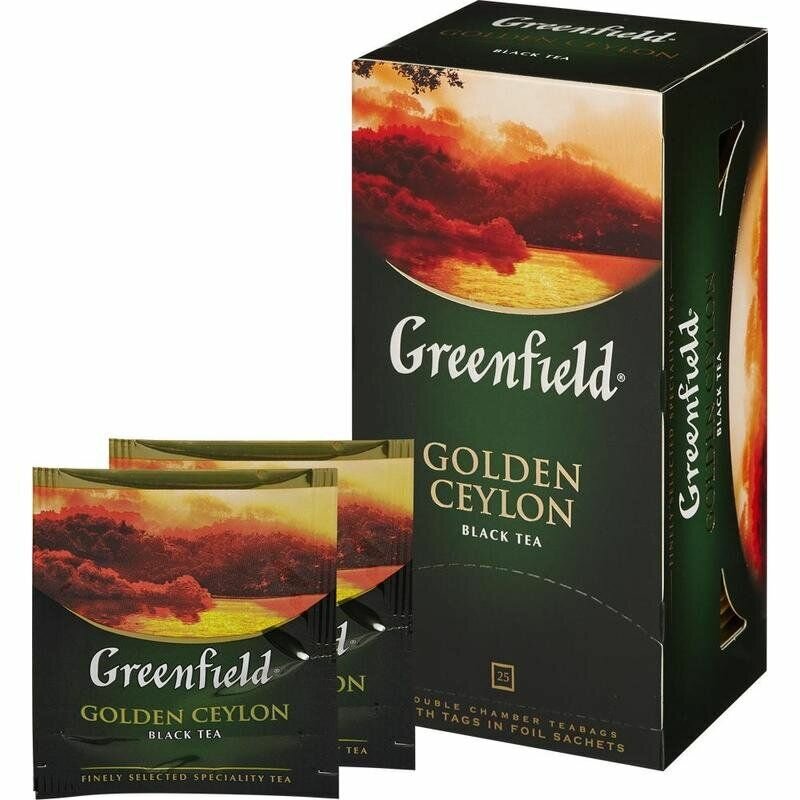 Greenfield Чай в пакетиках Golden Ceylon, черный, 25 пакетиков