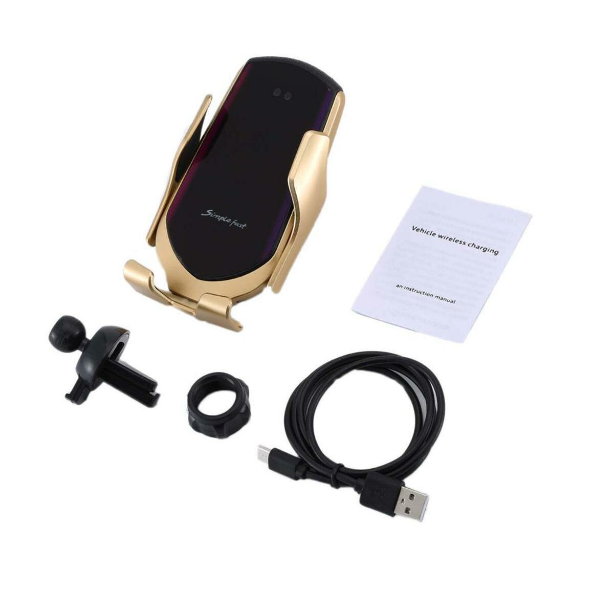 Беспроводное автомобильное зарядное устройство 2 в 1 Qi Quick Charge Автоматический зажим Автоматический держатель вентиляционного отверстия для Samsung для Galaxy S9