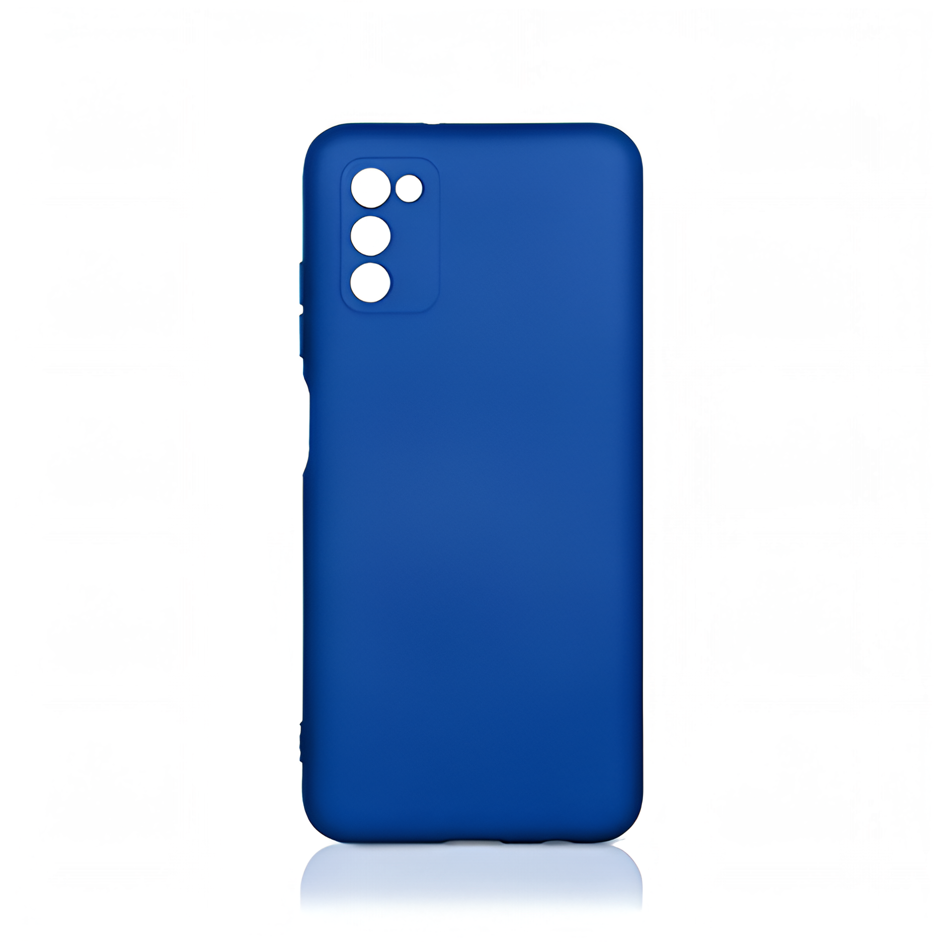 Чехол-накладка для Samsung Galaxy A03s с защитой камеры, Тёмно-синий Premium TPU 1.2mm
