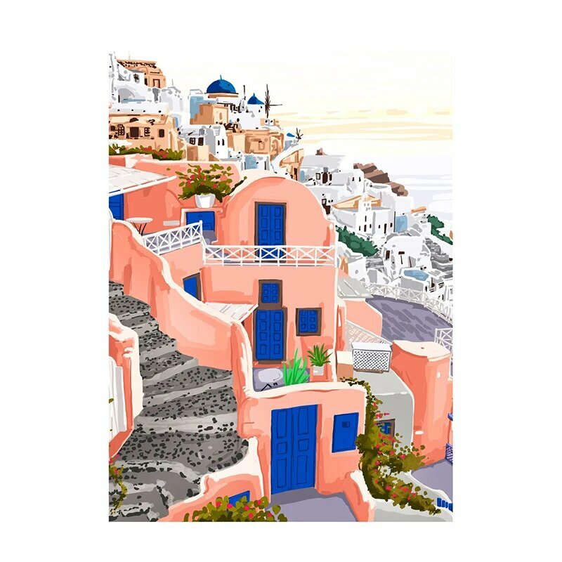 Настенная картина "Летняя иллюстрация", печать на холсте Q0031-5, 20X30cm Unframed