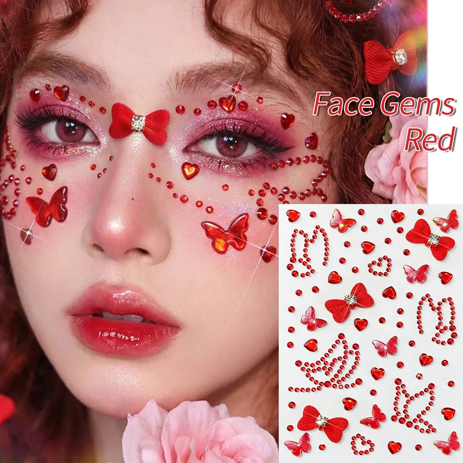 Стразы для лица Red Face Gems бабочки