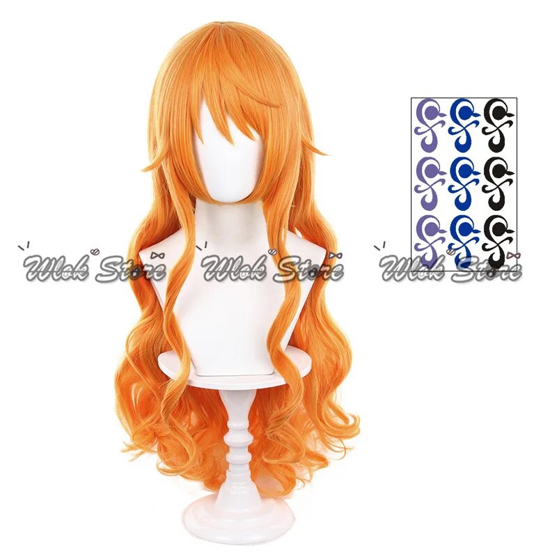 Косплей костюм Нами фиолетовый платье XL, Wig and tattoo