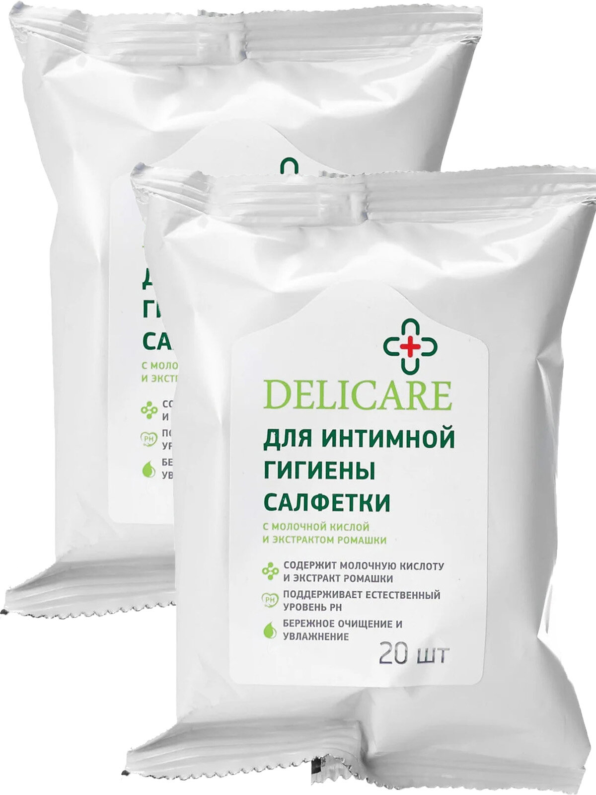 Салфетки влажные для интимной гигиены, с маслом ромашки, 20 шт х 2 уп