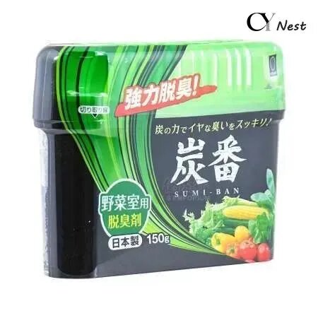 Дезодорант-поглотитель неприятных запахов SUMI-BAN (зелёный) для овощного отделения холодильника с древесным углем, 150 г