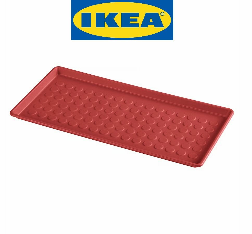 Поддон для обуви IKEA BAGGMUCK икеа баггмукк, коврик для обуви, красный, полипропилен, длина 71 см