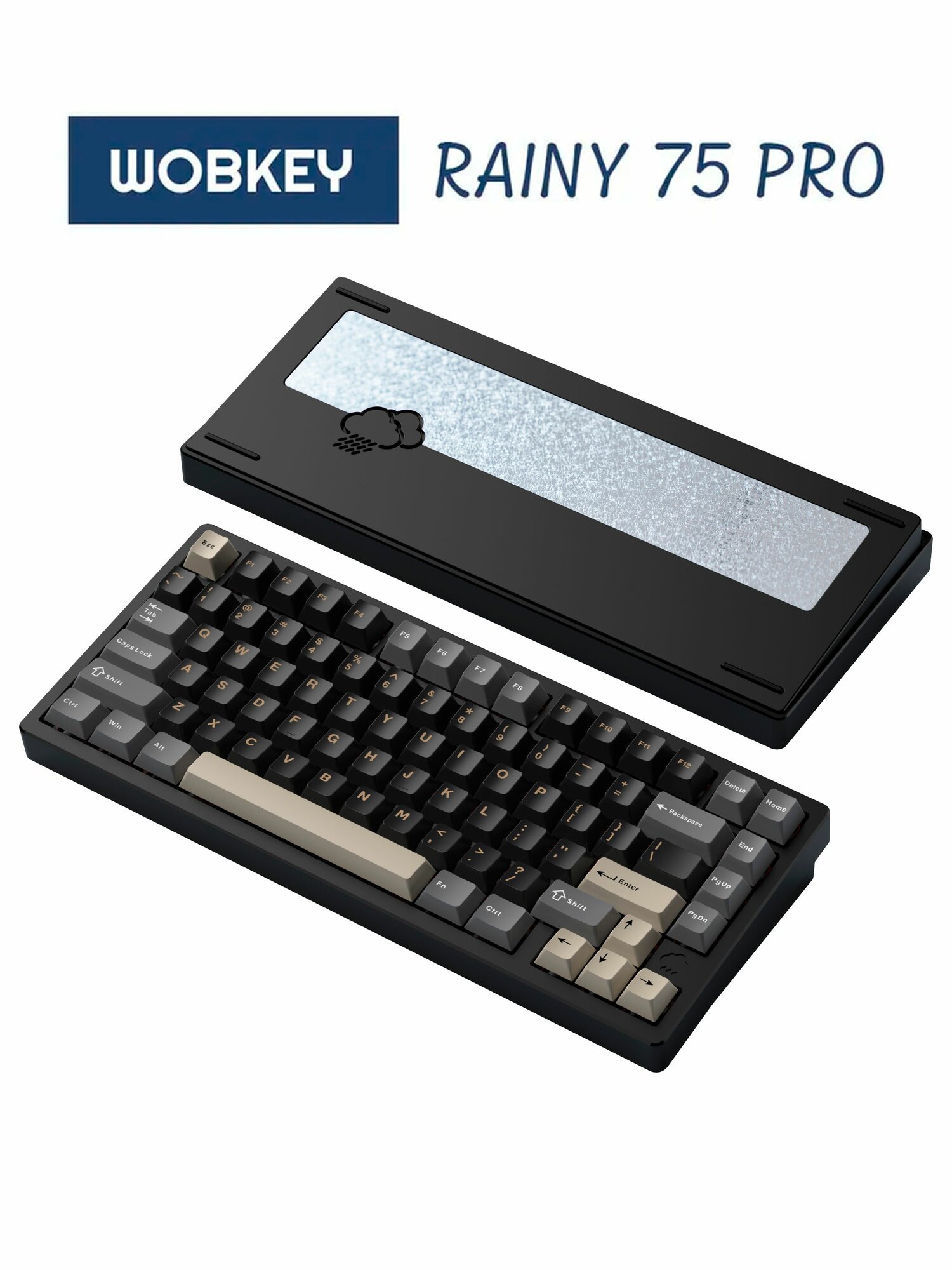 Механическая клавиатура (WOB) Wobkey Rainy 75 Pro Anodized Black / английская раскладка