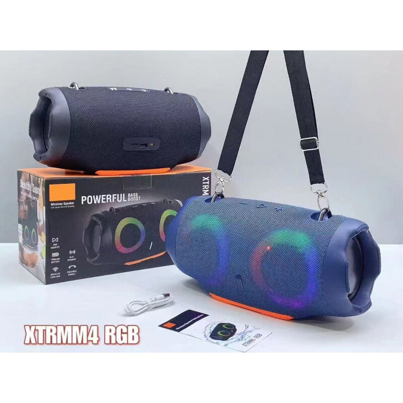 Новый красочный светящийся динамик, Bluetooth-колонка Big Drum 4, уличная колонка с плечевым ремнем для ношения через плечо.