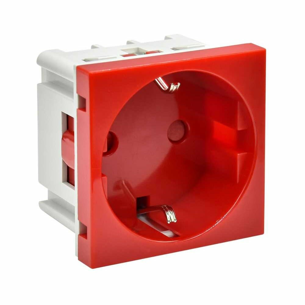 Розетка IEK PRIMER РКС-20-32-П-К з/к з/ш в/з, красный PR-KK40D-RSZH-2-2-K04