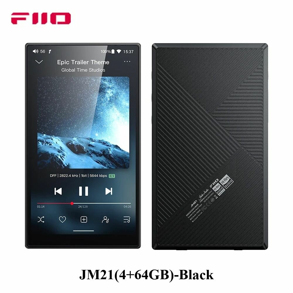 FiiO JM21(4+64GB) Музыкальный плеер Bluetooth Hi-Res MP3 для Android 13 с процессором Snapdragon 680